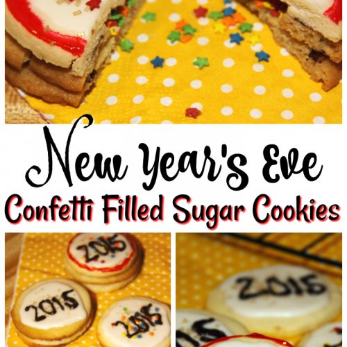 New Year's Eve Confetti Filled Sugar Cookies - For the Love of Food