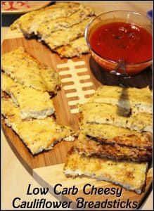 Low Carb Cheesy Cauliflower Breadsticks - For the Love of Food