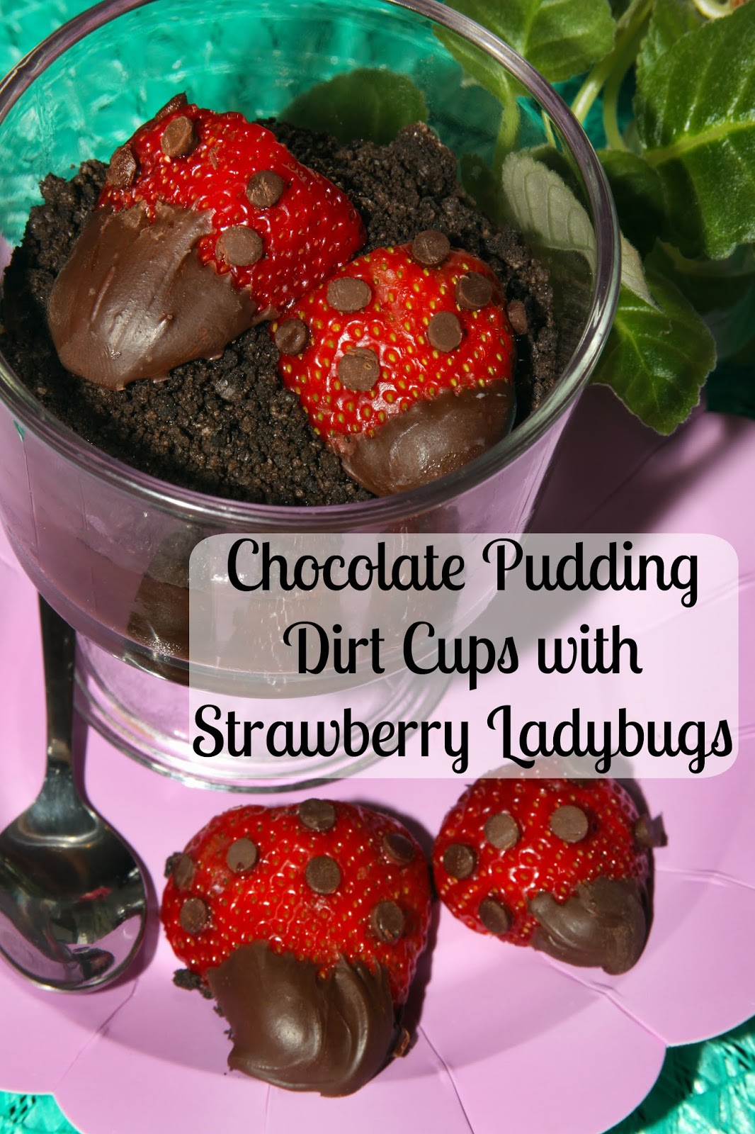 Chocolate Pudding Dirt Cups with Strawberry Ladybugs | Earth friendly ...