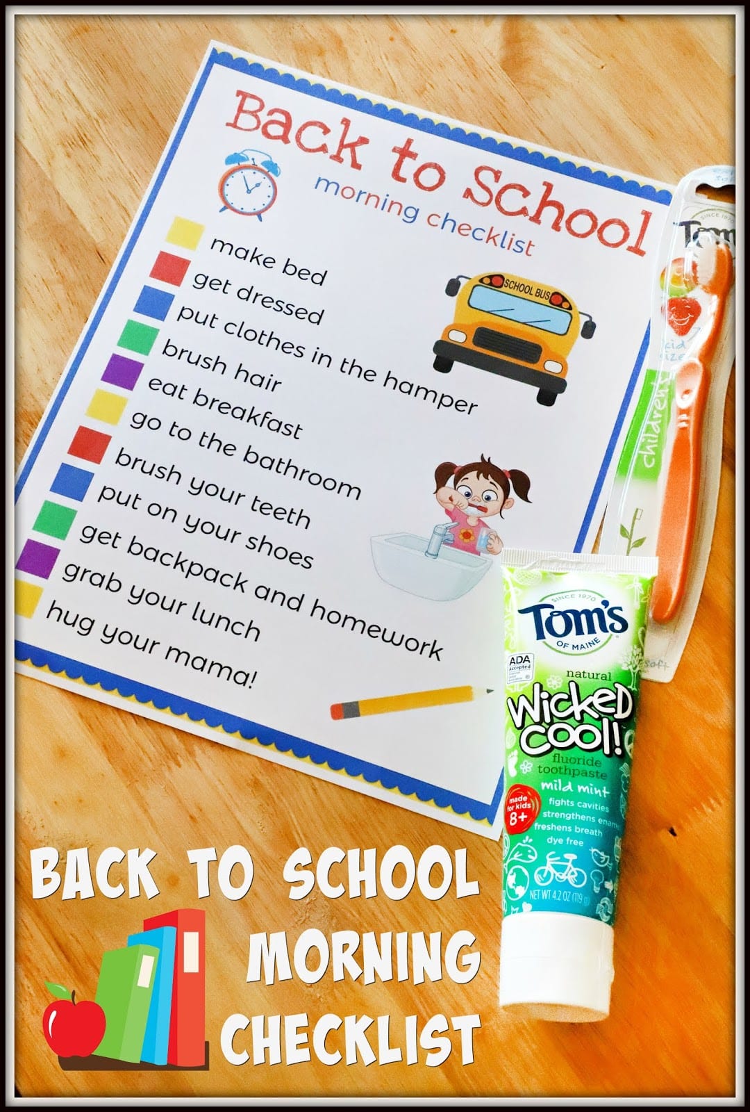 Printable Back-To-School Morning Checklist - For the Love of Food