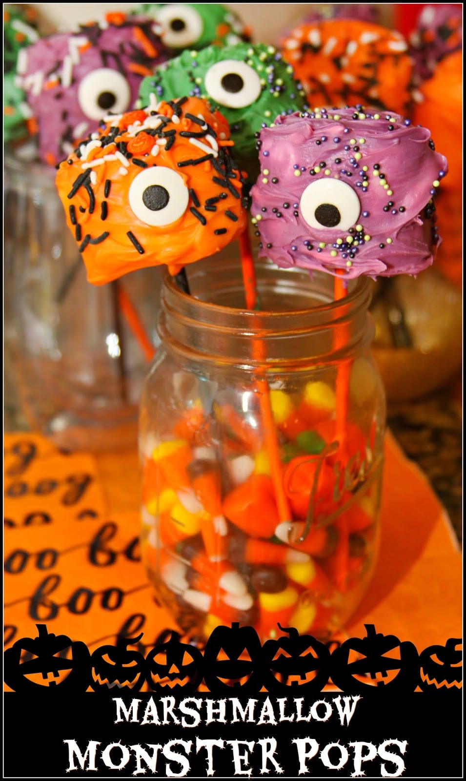 Marshmallow Monster Pops - For the Love of Food
