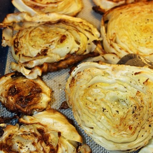 Roasted Garlic Cabbage Steaks - For the Love of Food