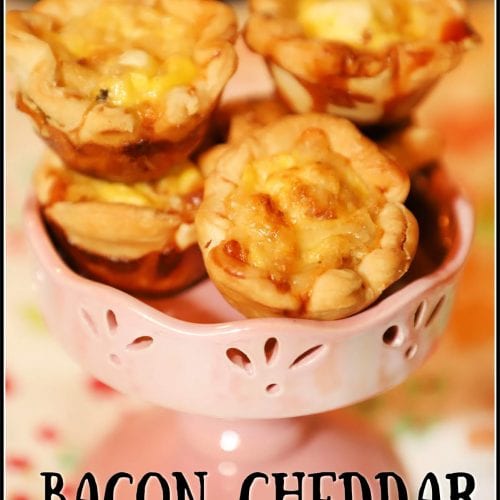 Bacon Cheddar Mini Quiche #BrunchWeek - For the Love of Food