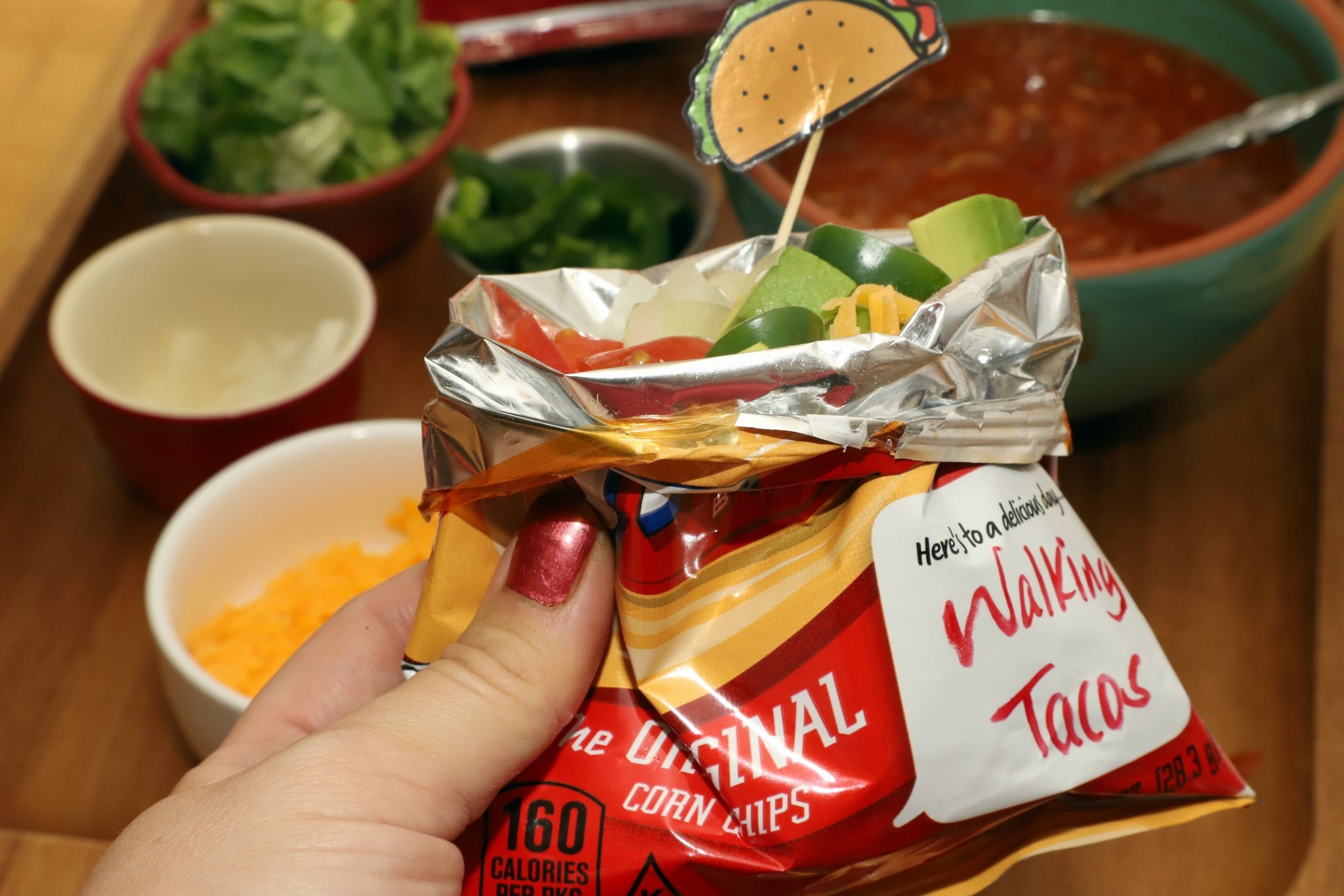 Walking Taco Bar #NationalTacoDay - For the Love of Food