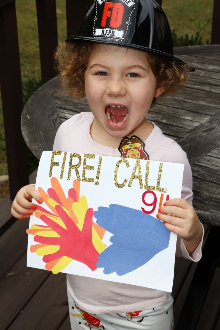 Fire Safety Handprint Craft and Family Safety Tips with Kidde - For the ...