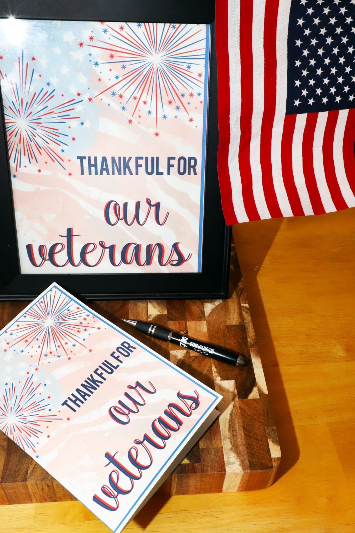 Veterans Day Printable Sign and Card - For the Love of Food