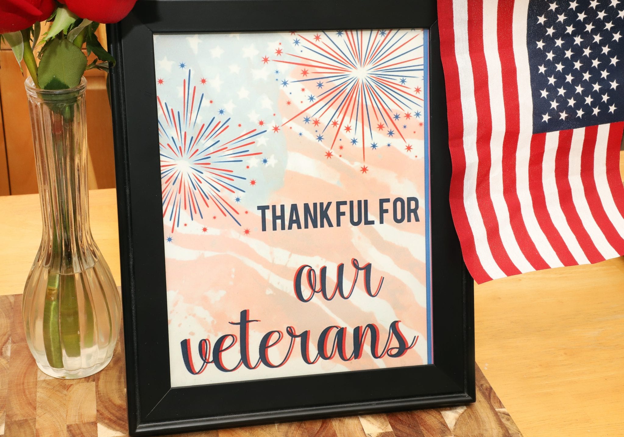 Veterans Day Printable Sign and Card - For the Love of Food