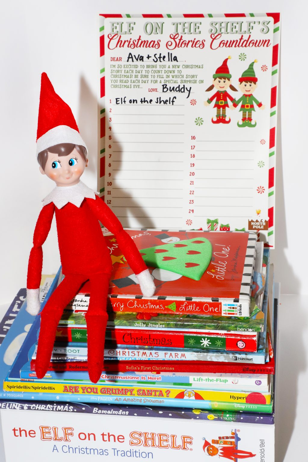Elf on the Shelf Christmas Stories Countdown Printable - For the Love ...