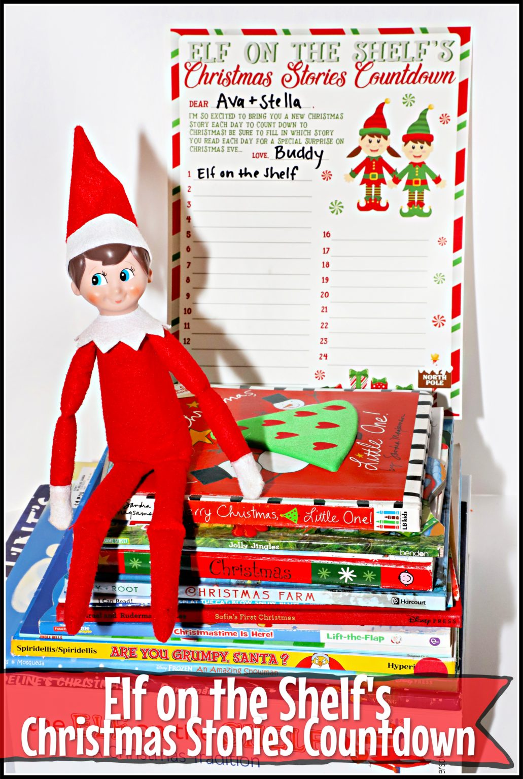 Elf on the Shelf Christmas Stories Countdown Printable - For the Love ...