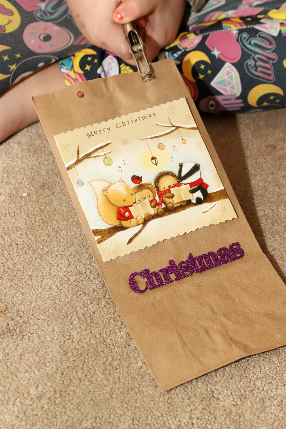 DIY Recycled Christmas Card Gift Bags - For the Love of Food