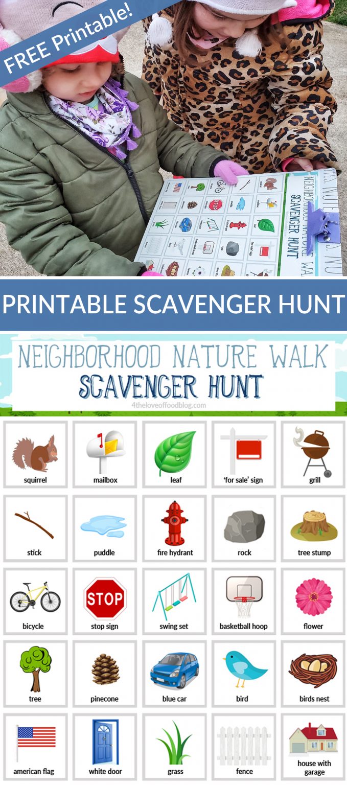 Neighborhood Nature Walk Scavenger Hunt | Printable Kids Activity - For ...