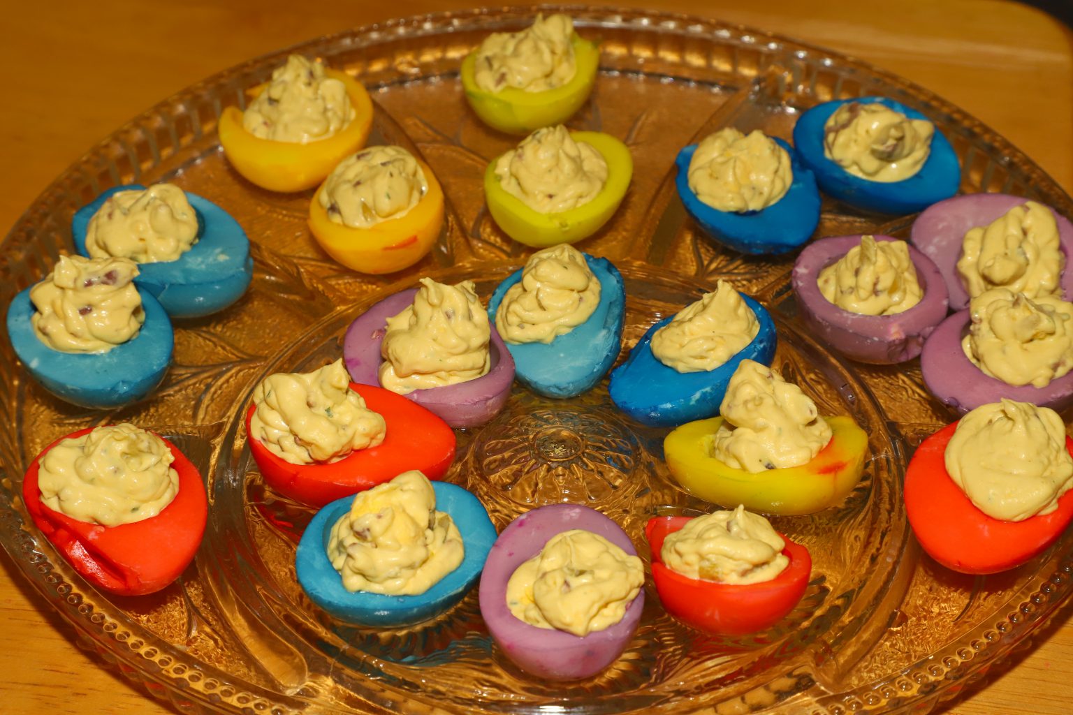Springtime Rainbow Deviled Eggs - For the Love of Food