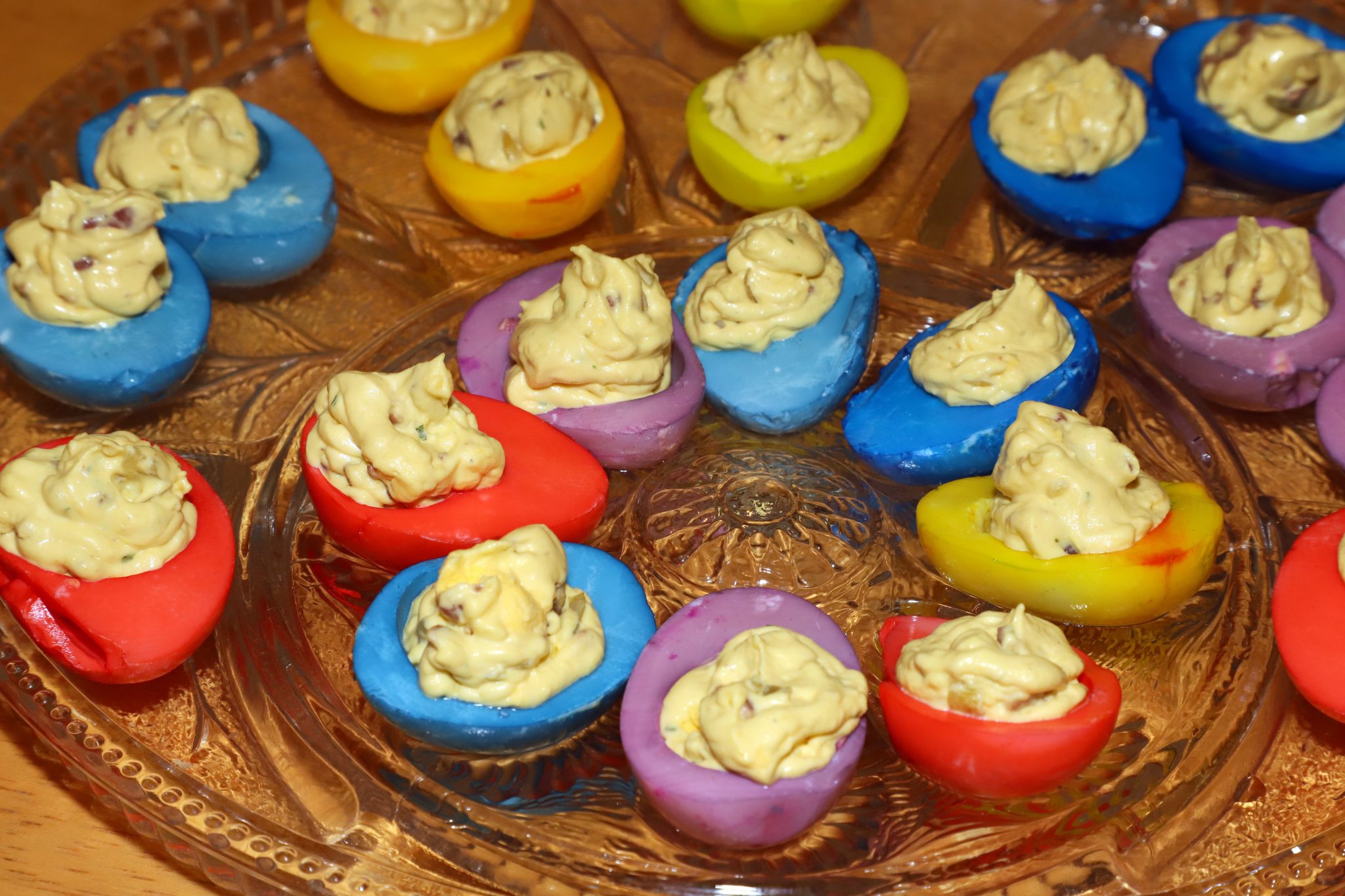 Springtime Rainbow Deviled Eggs - For the Love of Food