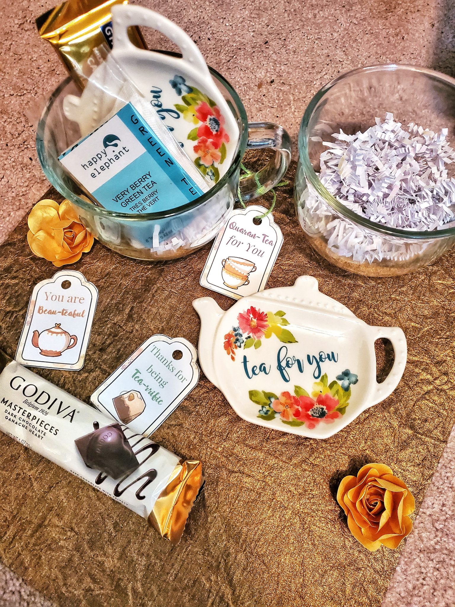 Tea Gift Baskets with Printable Tags - For the Love of Food