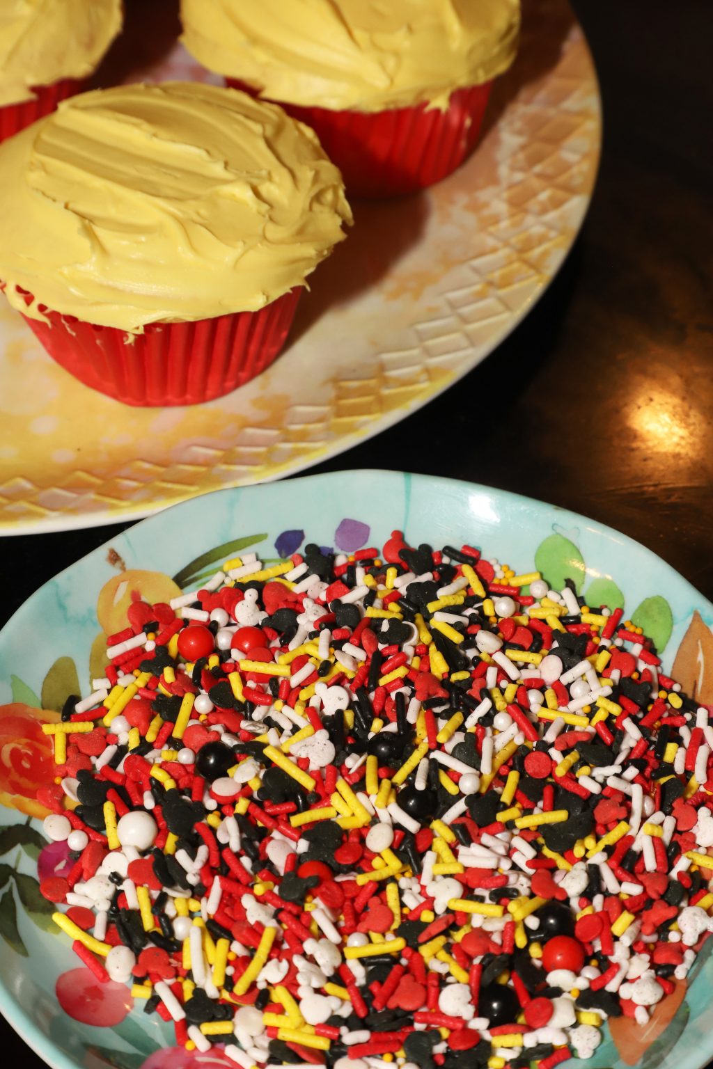 Mickey Mouse Sprinkles Cupcakes - For the Love of Food