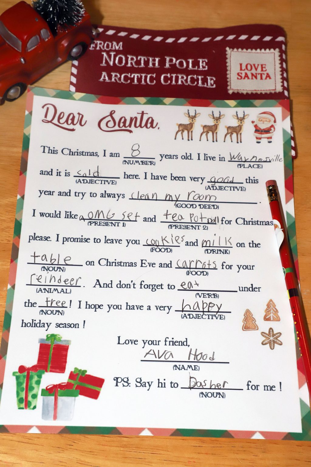 Printable Mad Libs Santa Letter For Kids - For the Love of Food