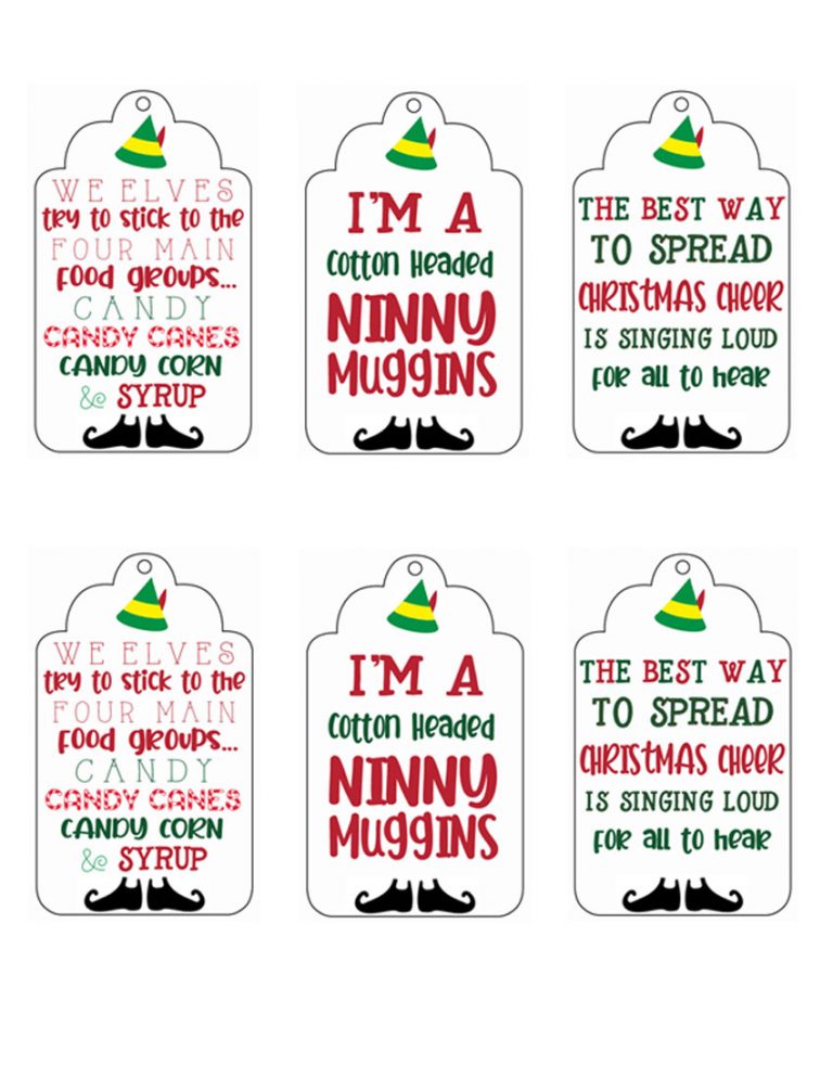 Printable "Elf" Movie Themed Holiday Tags and Gift Baskets - For the ...