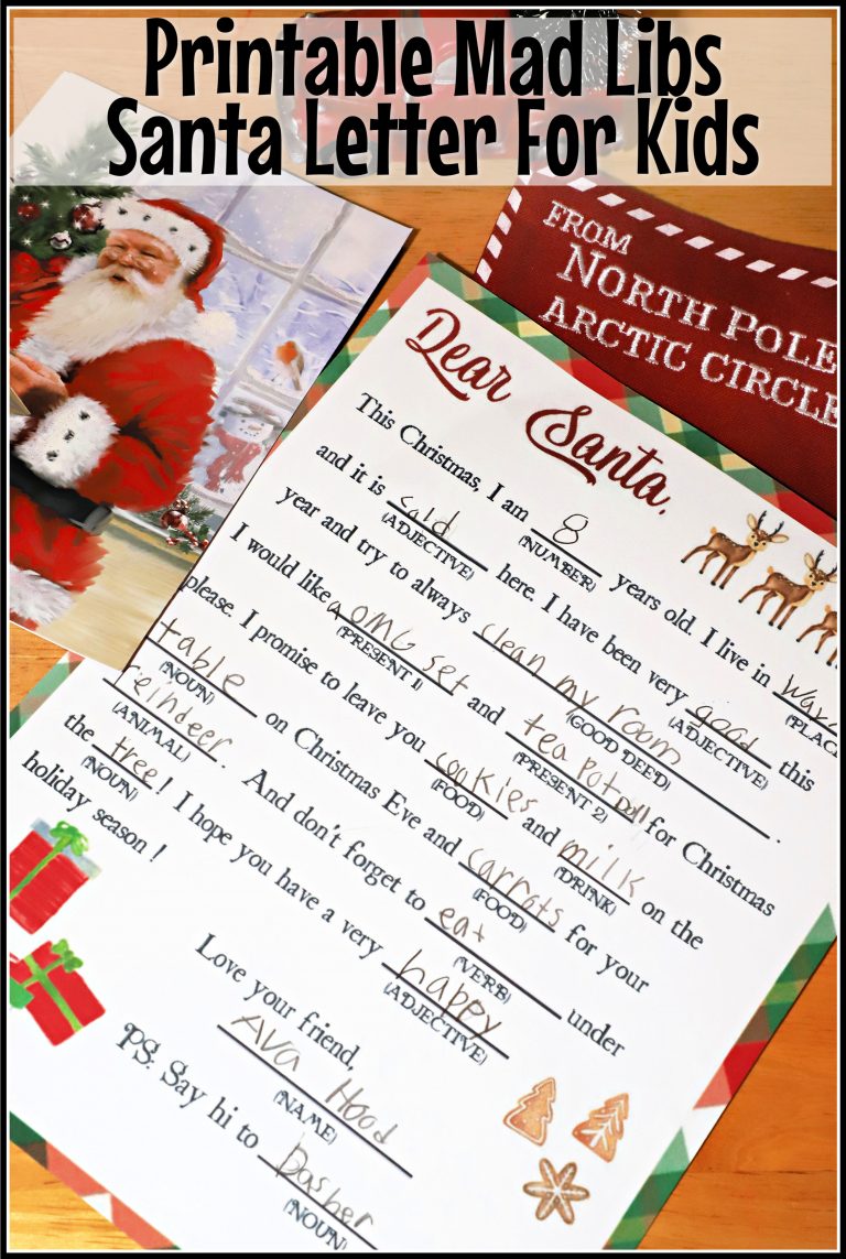 Printable Mad Libs Santa Letter For Kids - For the Love of Food