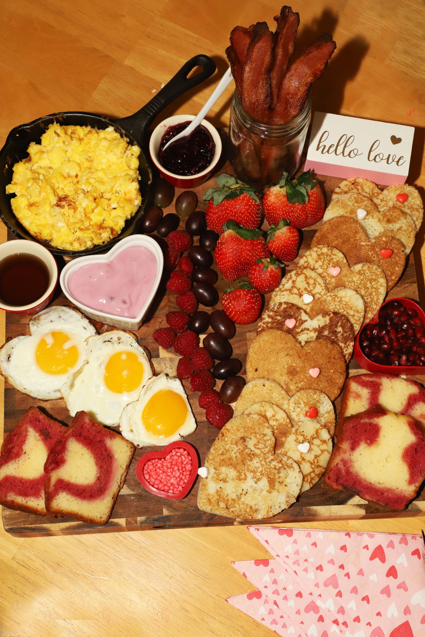 Valentines Heart Shaped Breakfast Charcuterie Board - For the Love of Food