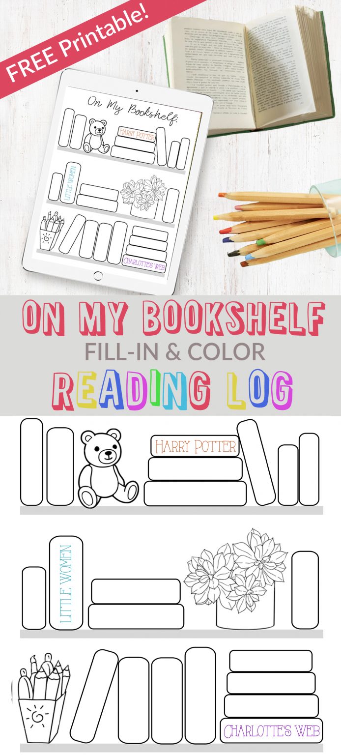 On My Bookshelf Reading Log | Free Printable and Color Sheet - For the ...