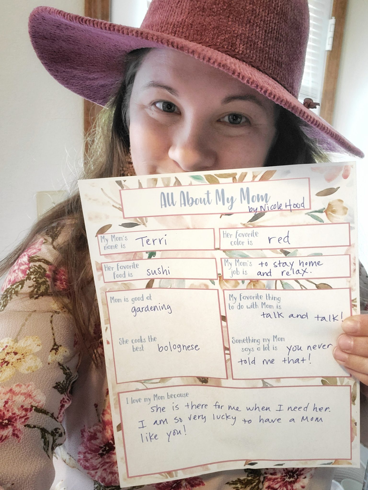 'All About My Mom' Mother's Day Print and Color Gift Idea - For the ...