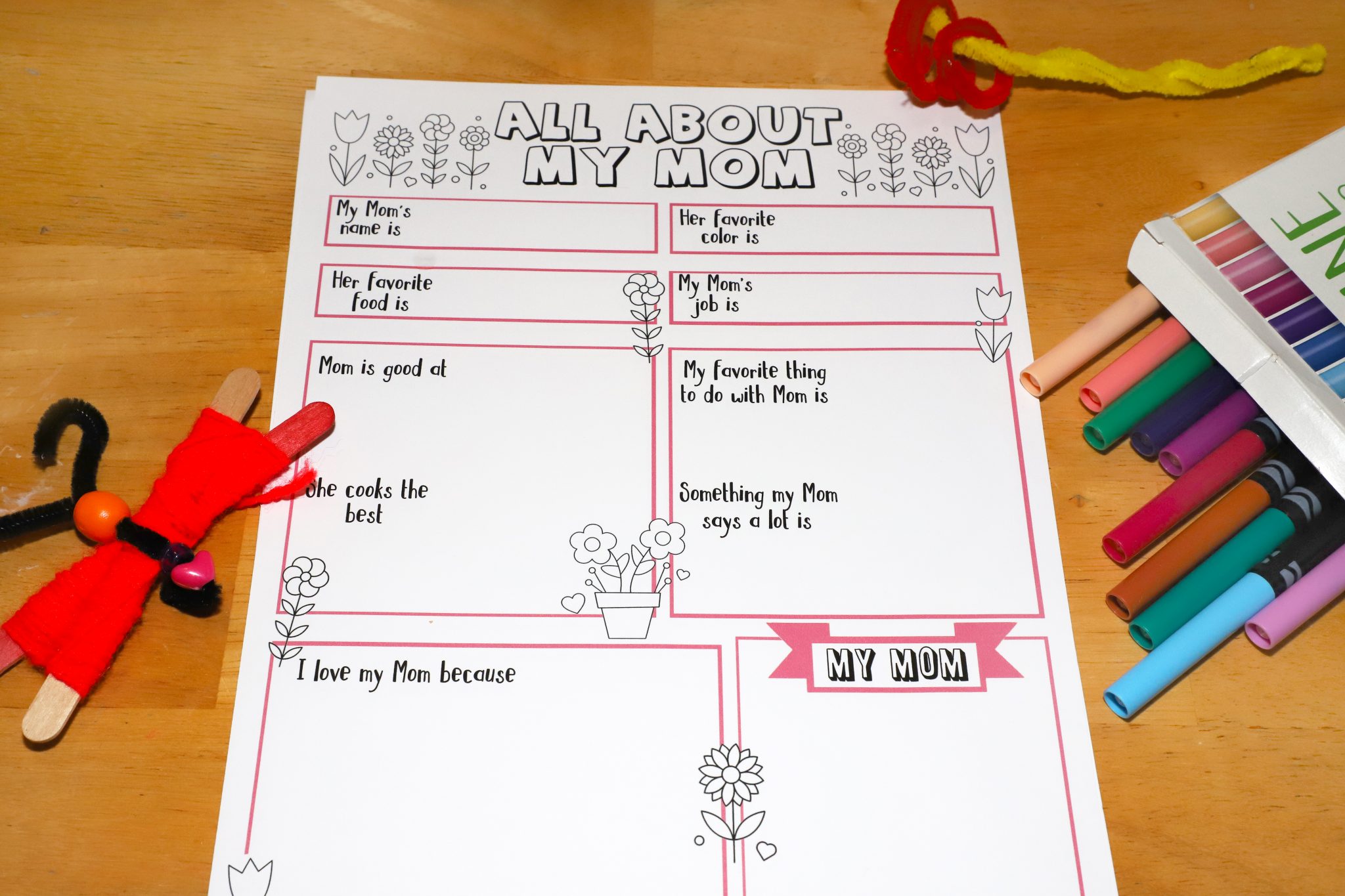 'All About My Mom' Mother's Day Print and Color Gift Idea - For the ...