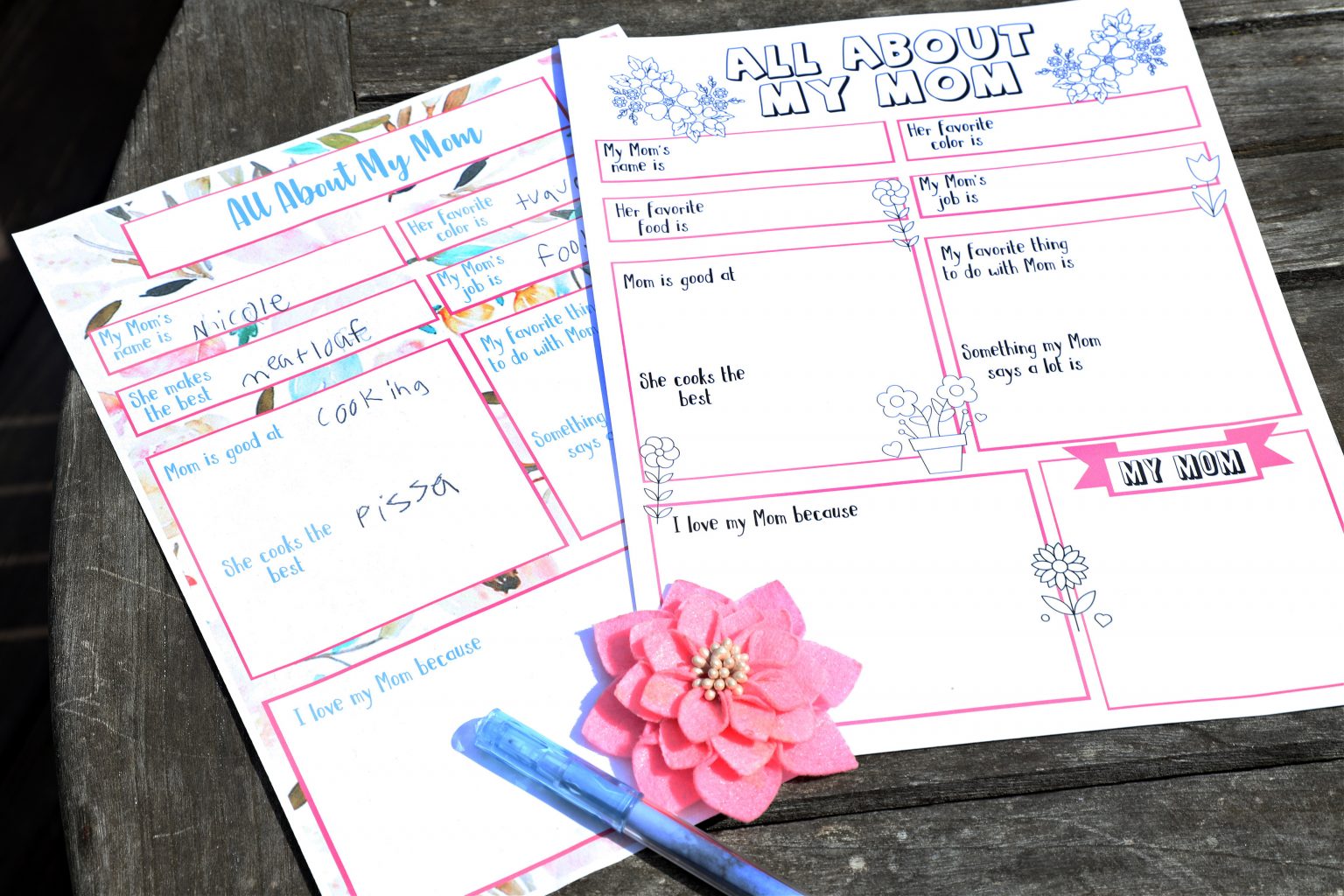 'All About My Mom' Mother's Day Print and Color Gift Idea - For the ...