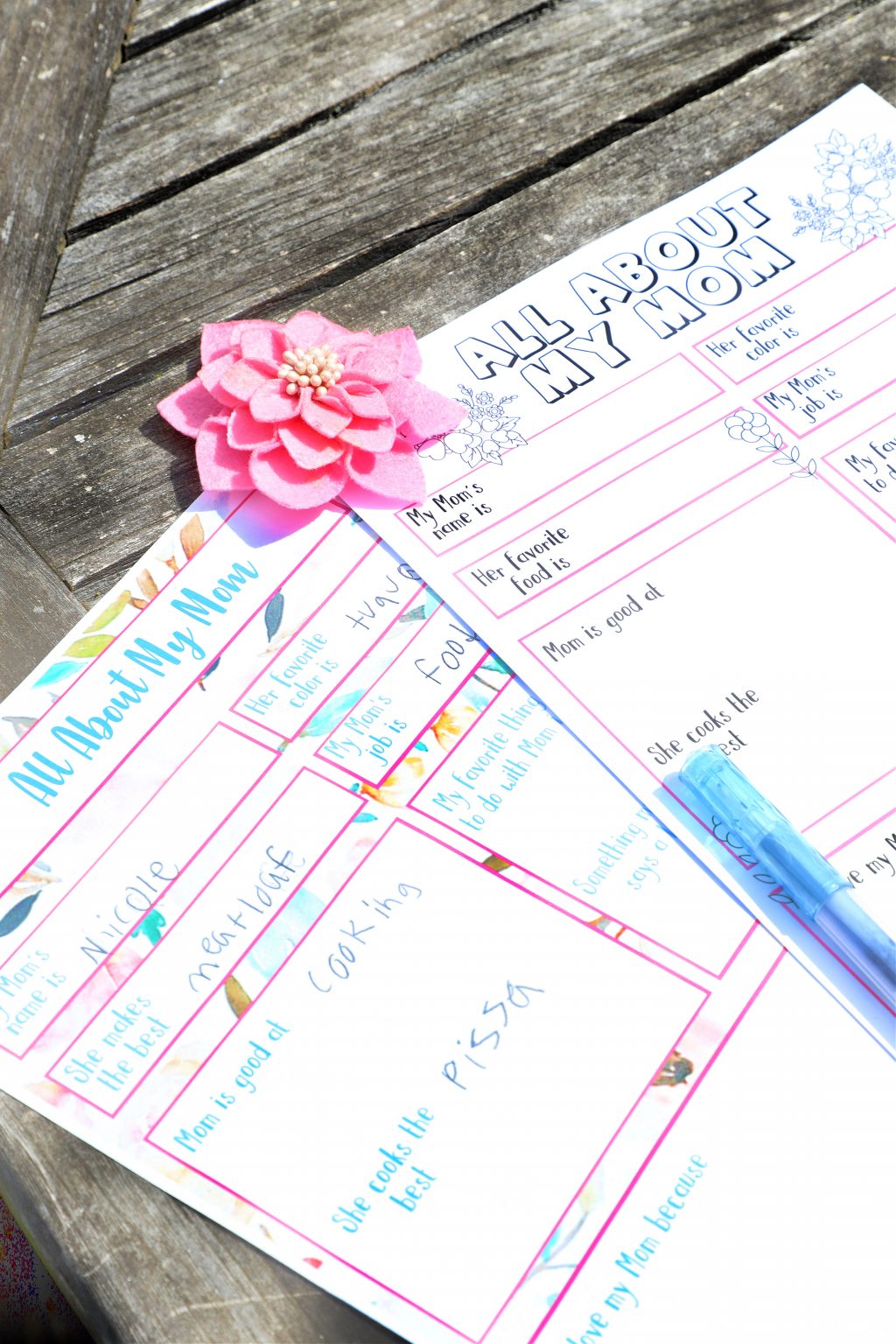 'All About My Mom' Mother's Day Print and Color Gift Idea - For the ...