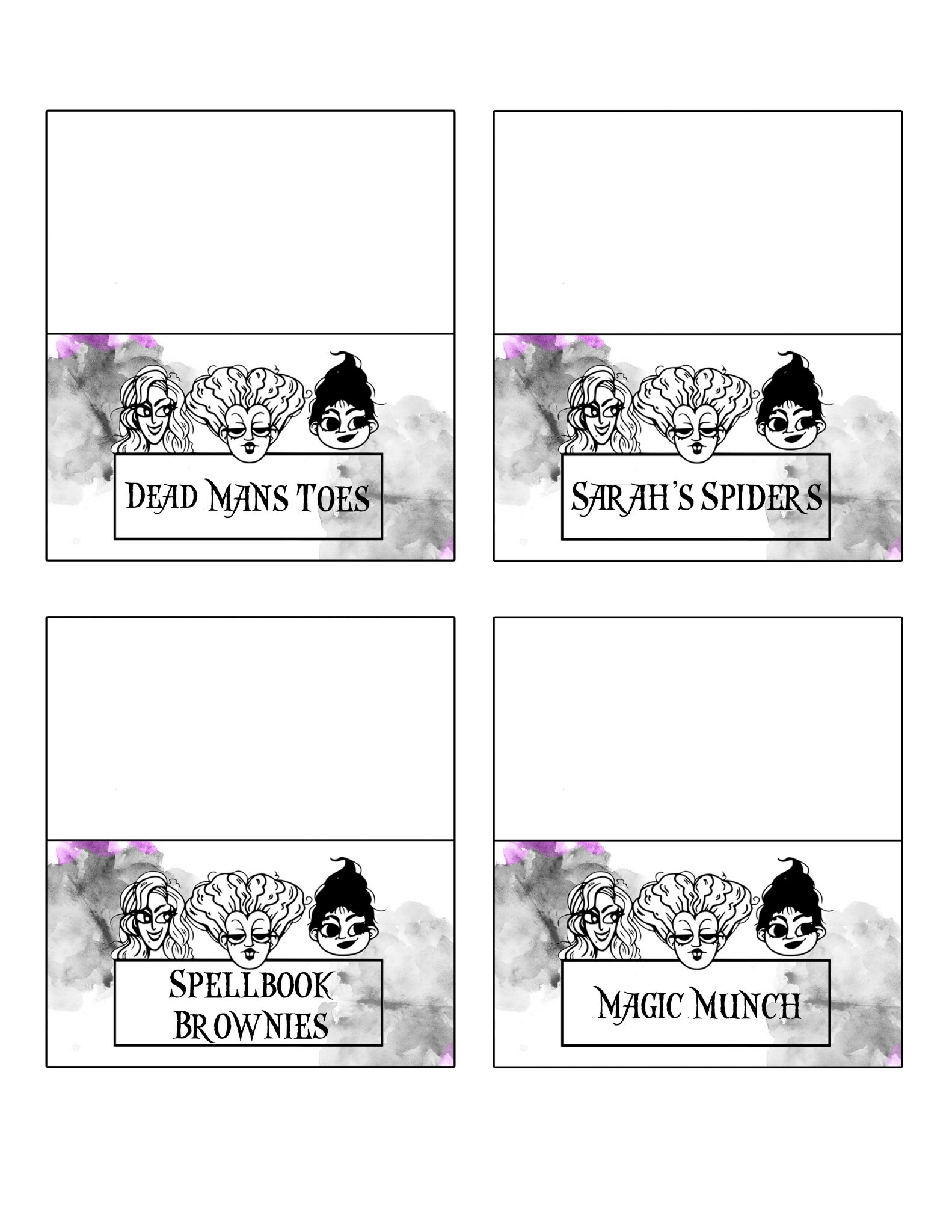 Hocus Pocus Party Place Cards and Food Labels | Free Printable - For ...