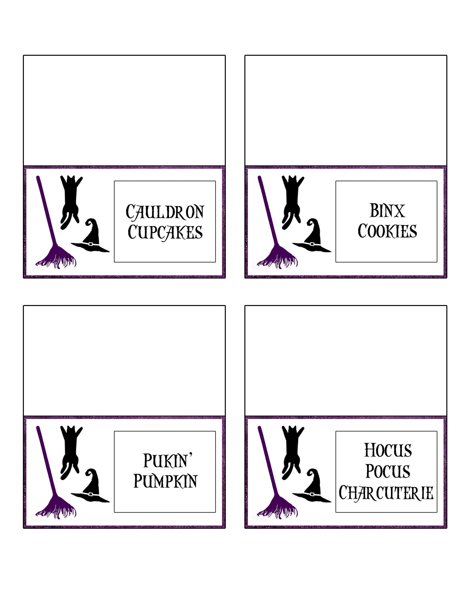 Hocus Pocus Party Place Cards and Food Labels | Free Printable - For ...