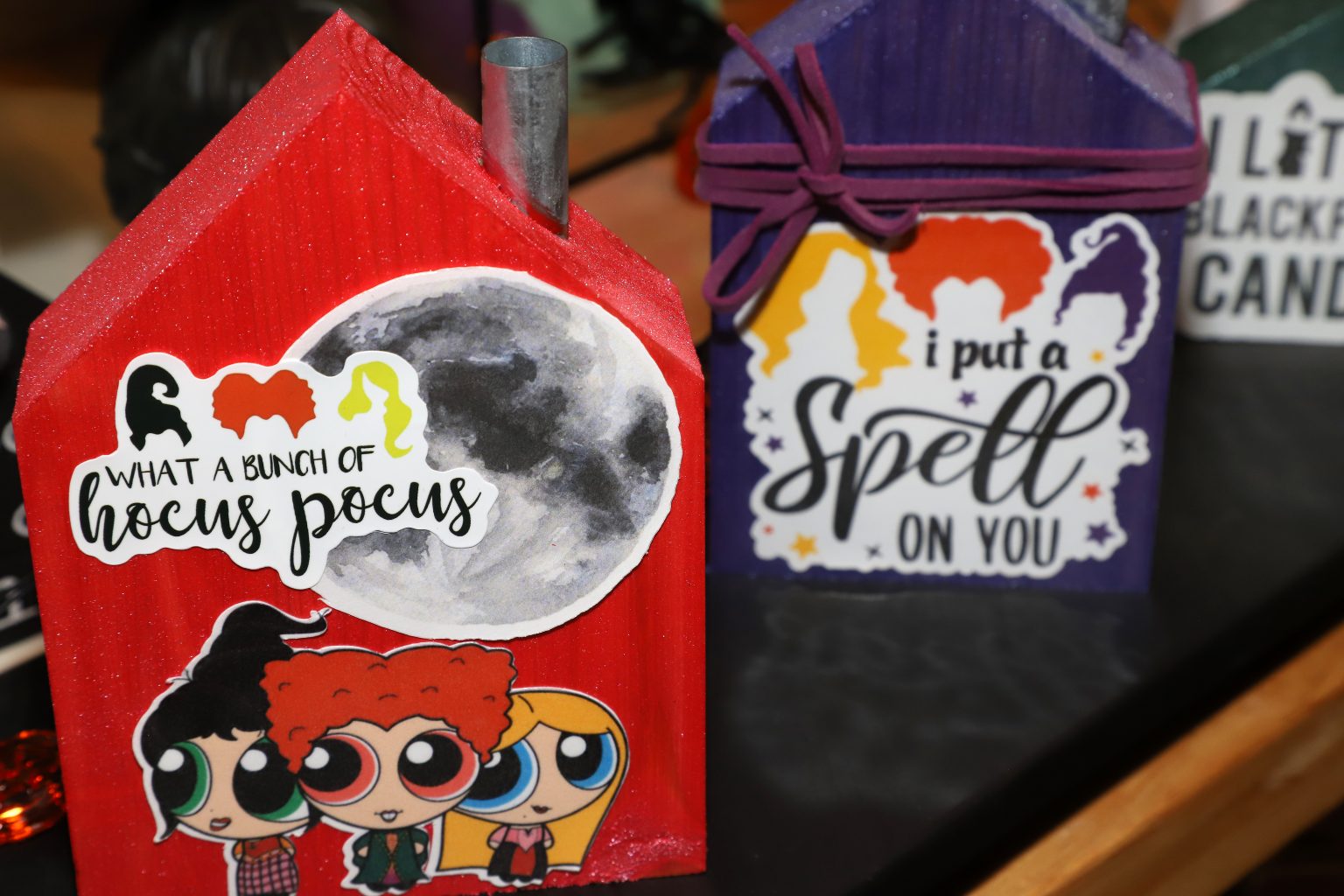 Hocus Pocus Painted Wooden House Tiered Tray Decor - For the Love of Food