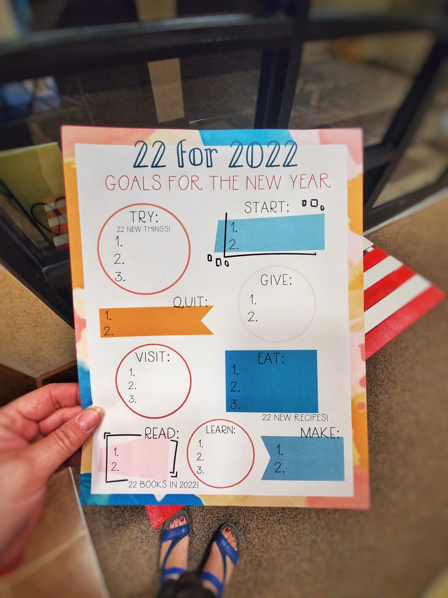 New Year Goal Setting Chart | 22 for 2022 Printable - For the Love of Food