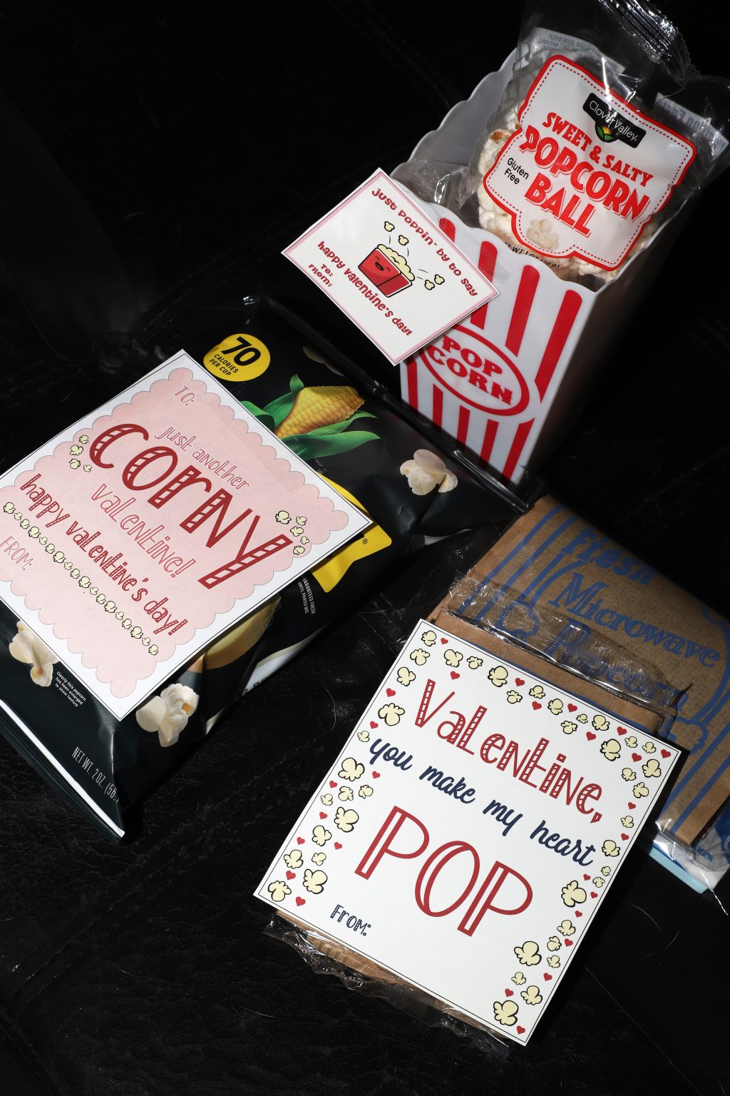 Popcorn Themed Valentine's Day Printable Cards and Gift Tags - For the ...