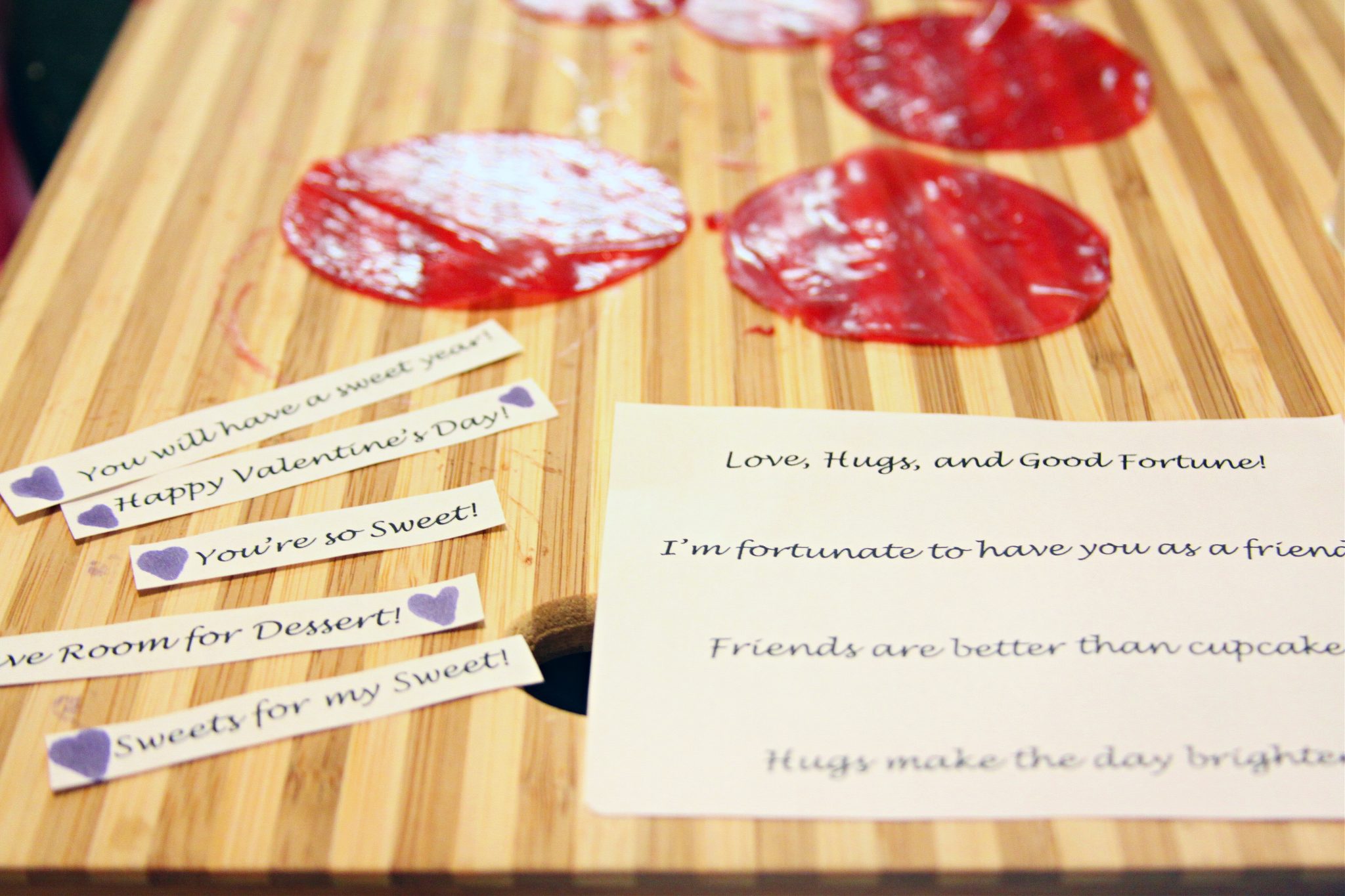 Valentine's Day Fruit Roll-Ups Fortune Cookies - For the Love of Food