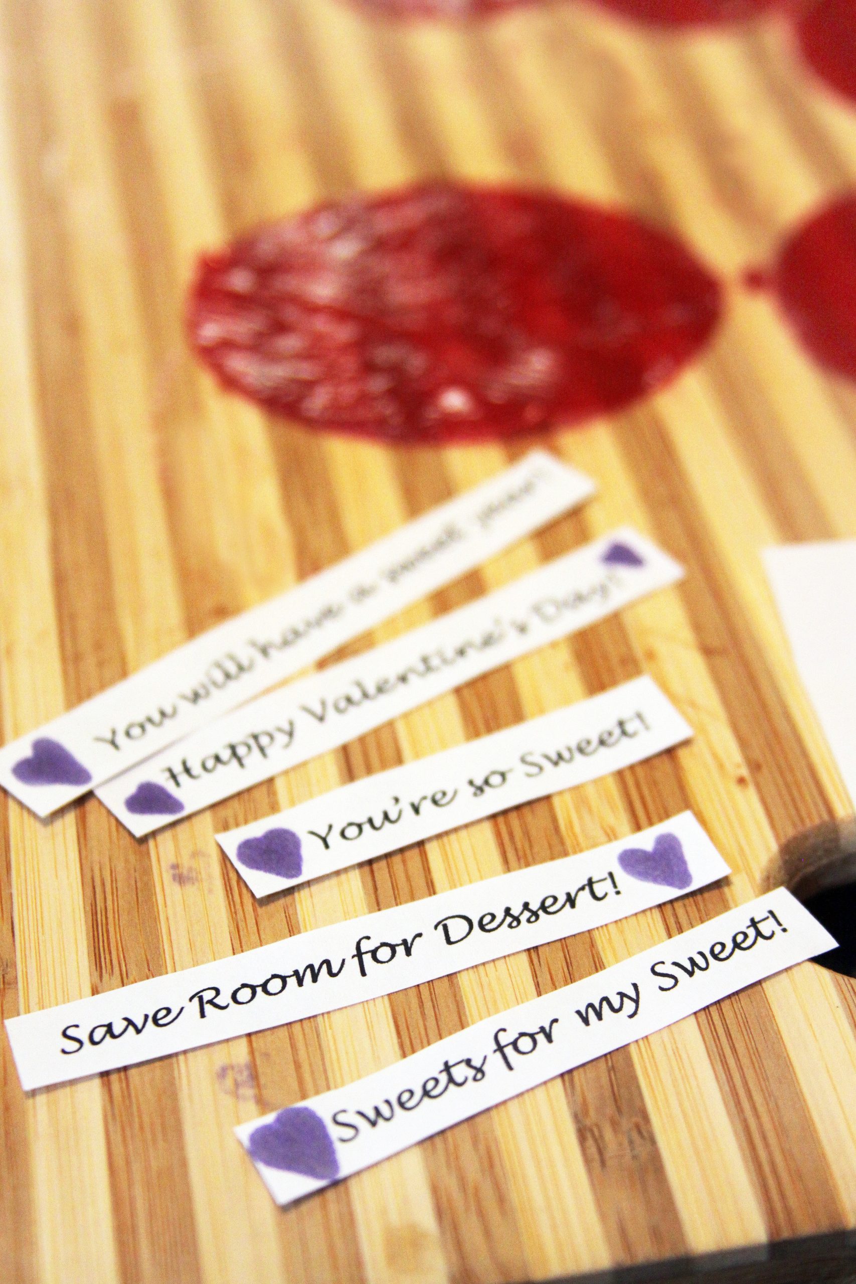 Valentine's Day Fruit Roll-Ups Fortune Cookies - For the Love of Food