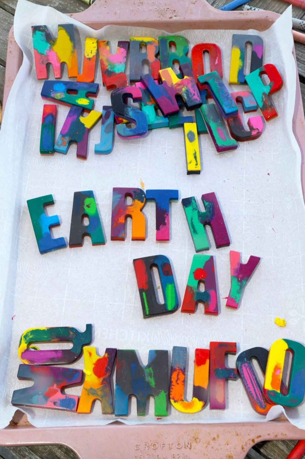 DIY Melted Name Crayons | Earth Day Upcycle Craft - For the Love of Food
