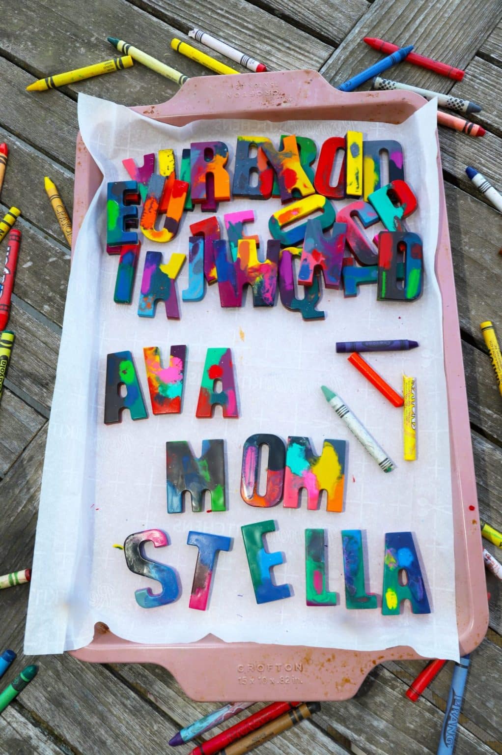 DIY Melted Name Crayons | Earth Day Upcycle Craft - For the Love of Food