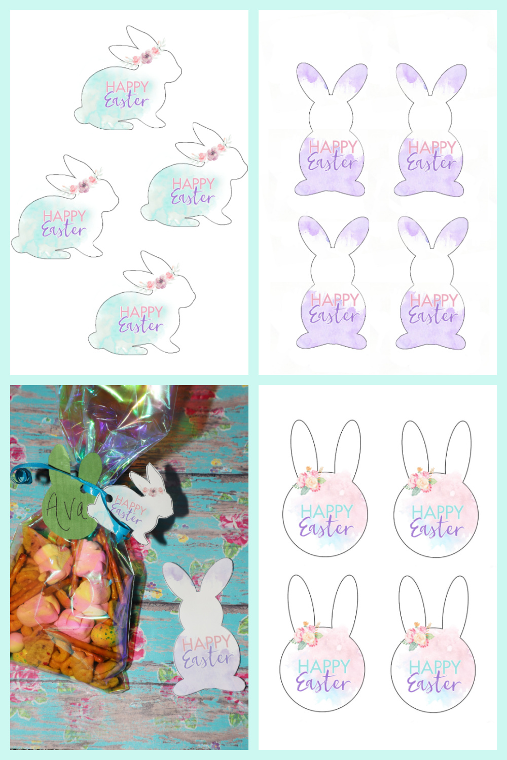 Easter Bunny Printable Basket and Treat Tags - For the Love of Food