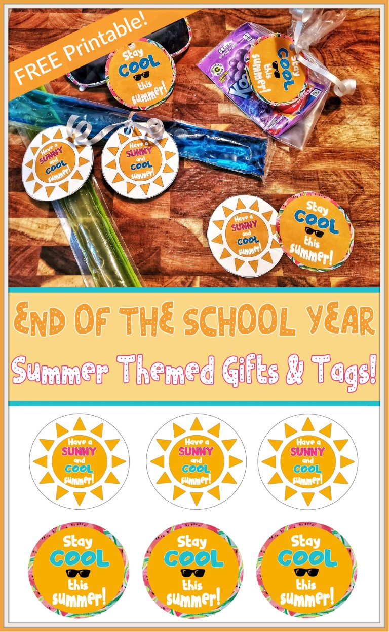 End of the School Year Summer Themed Gifts and Tags | Free Printable ...