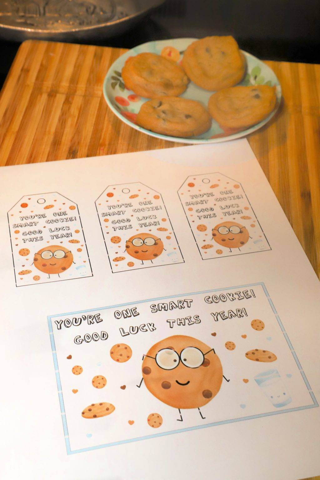 Back To School "You're One Smart Cookie!" Printable Gift Tag and Card ...
