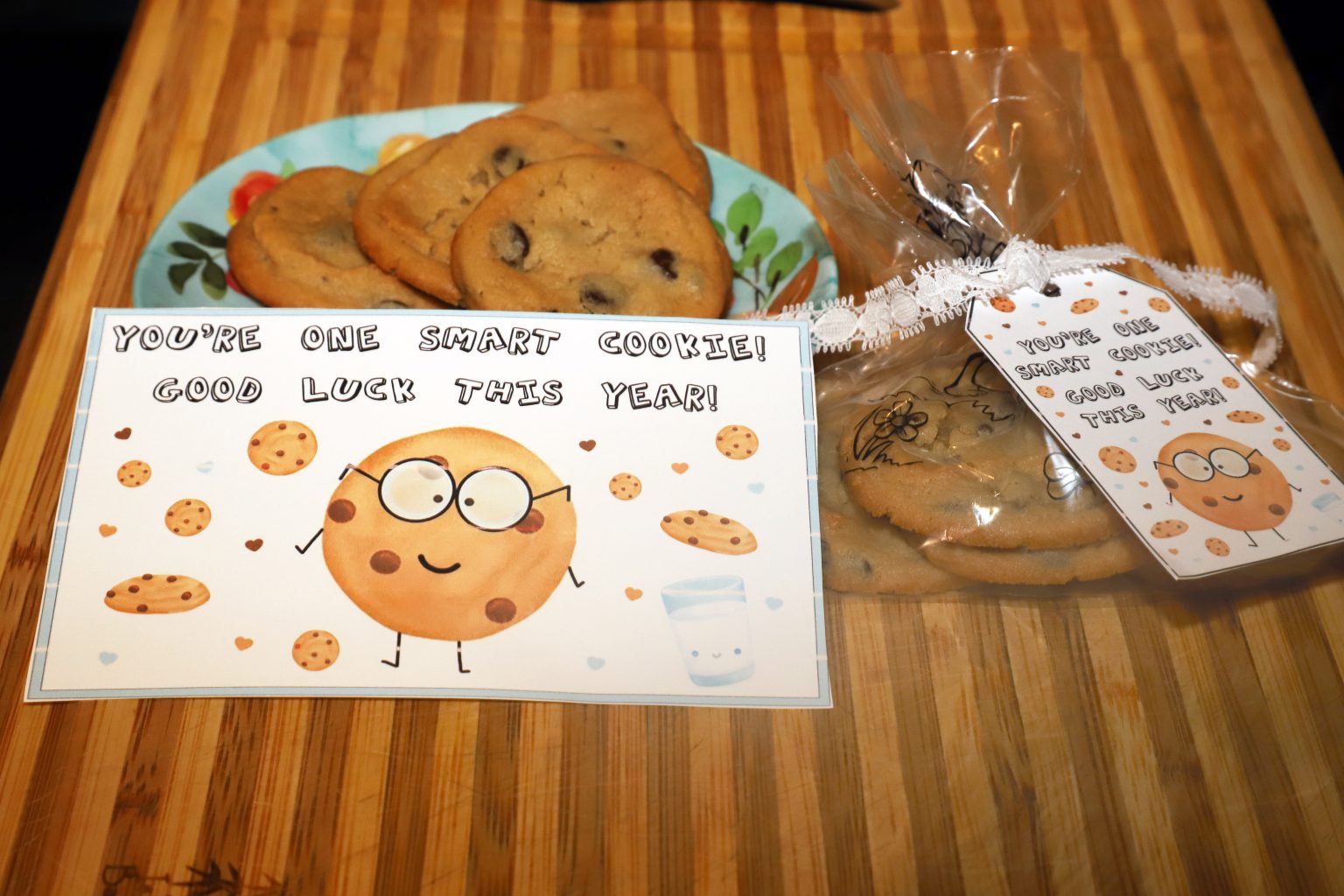 Back To School "You're One Smart Cookie!" Printable Gift Tag and Card ...