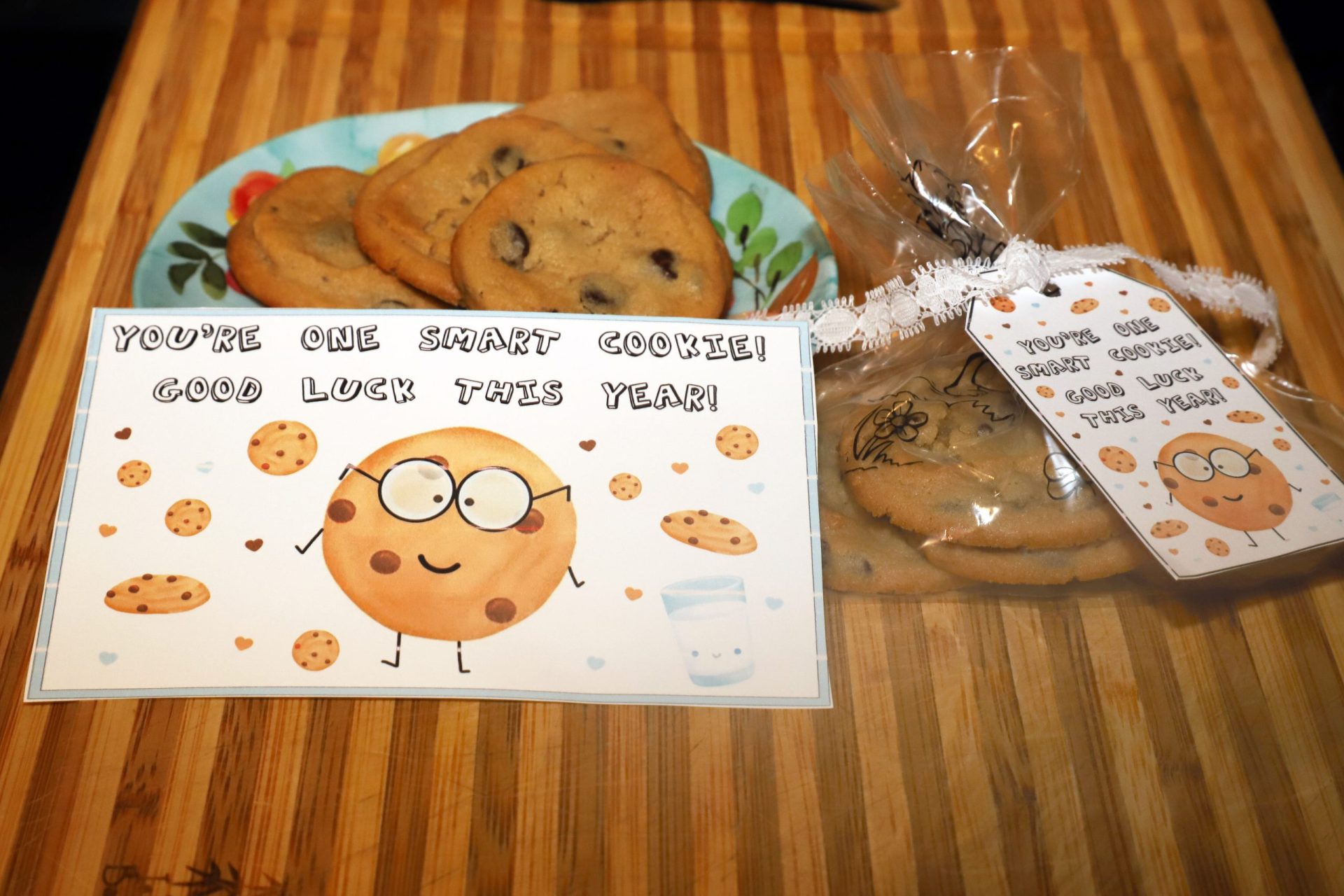Back To School "You're One Smart Cookie!" Printable Gift Tag and Card ...