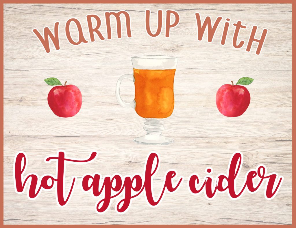 Autumn Apple Cider Sign and Banner | Free Printable - For the Love of Food