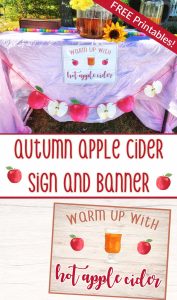 Autumn Apple Cider Sign and Banner | Free Printable - For the Love of Food