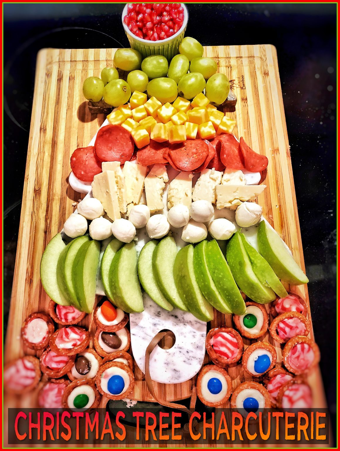 Christmas Tree Charcuterie Snack Board - For the Love of Food