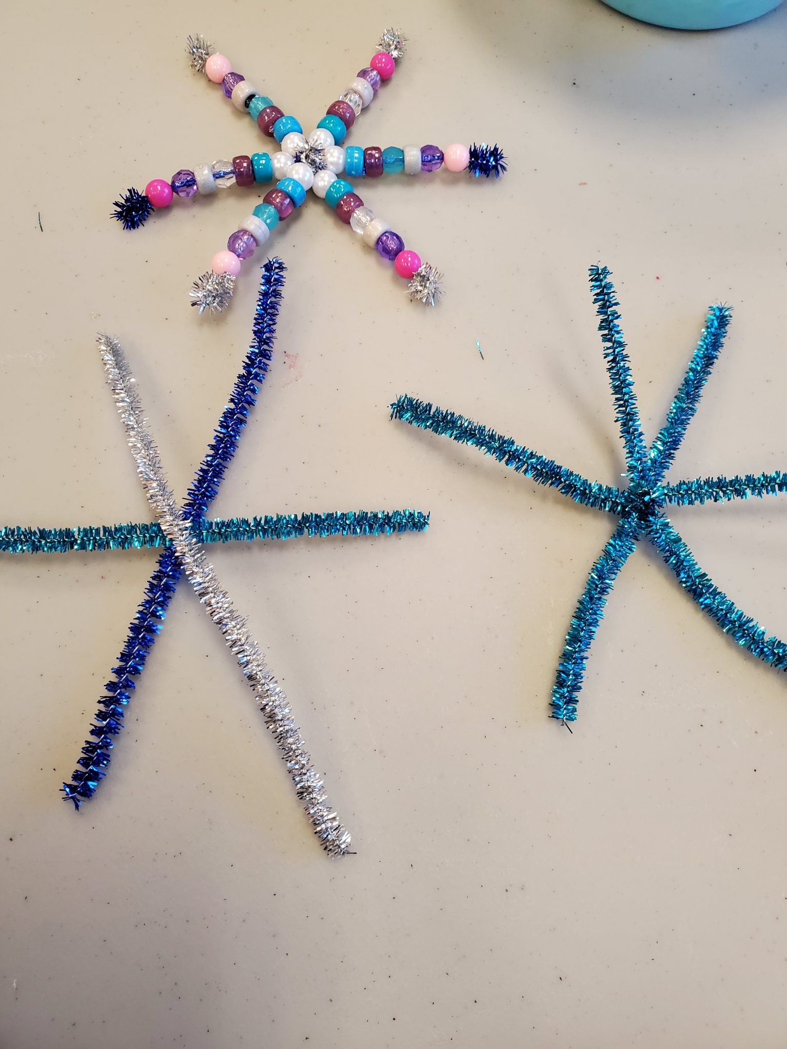 Winter Beaded Snowflake Kids Craft - For the Love of Food