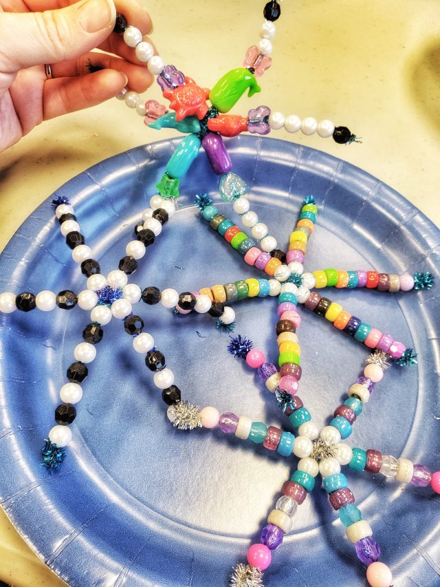Winter Beaded Snowflake Kids Craft - For the Love of Food