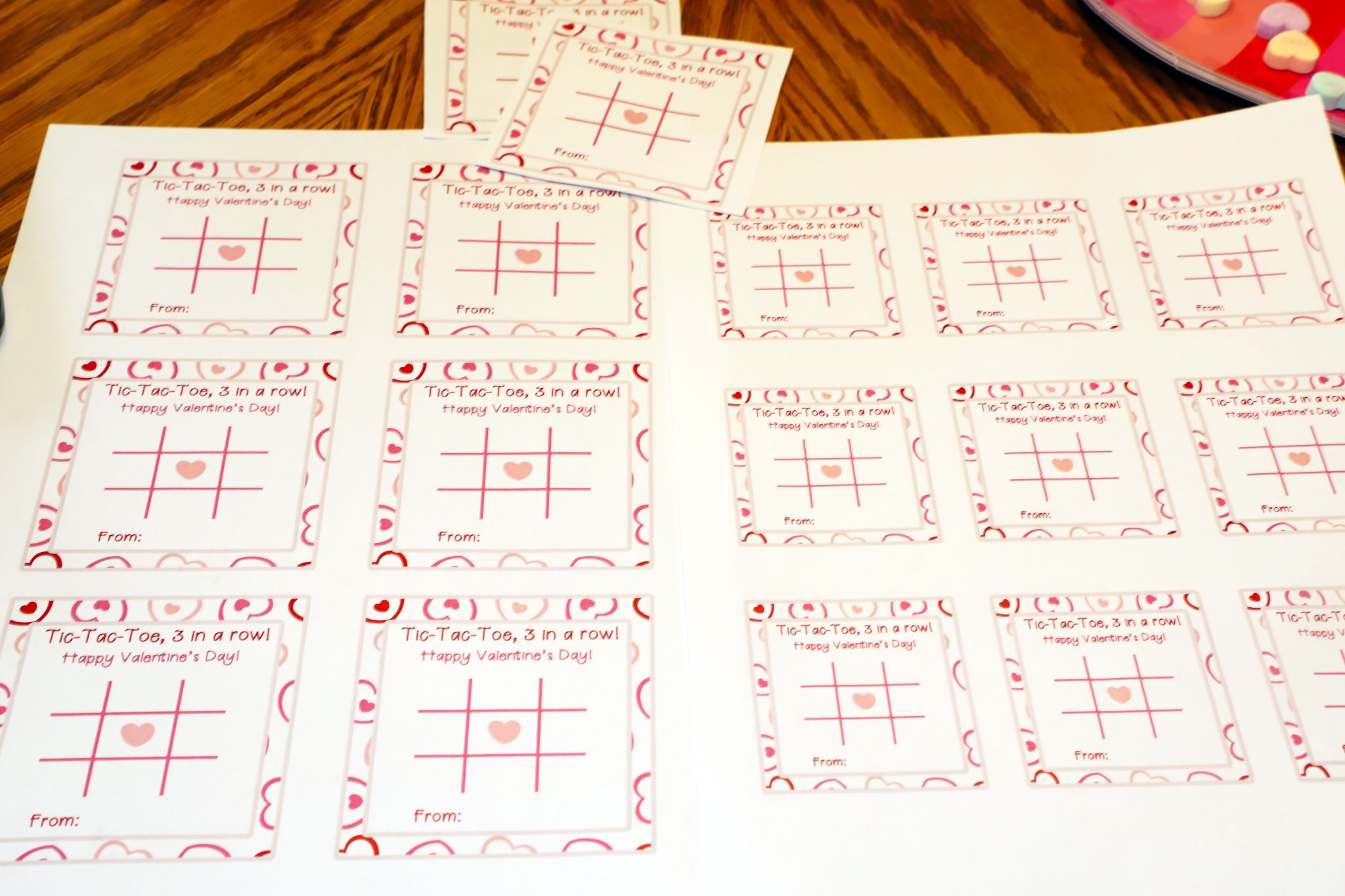 Tic Tac Toe Valentines | Free Printable Cards - For the Love of Food