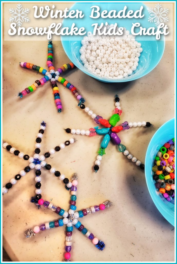 Winter Beaded Snowflake Kids Craft - For the Love of Food