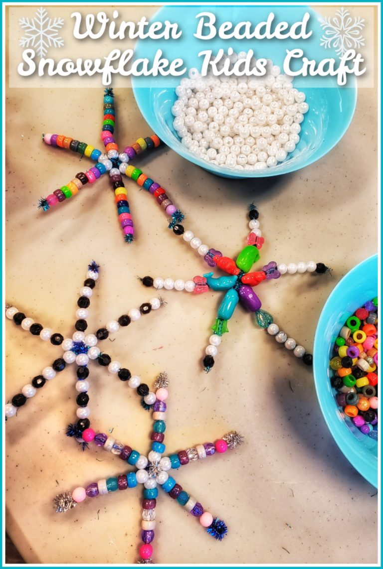 Winter Beaded Snowflake Kids Craft - For the Love of Food